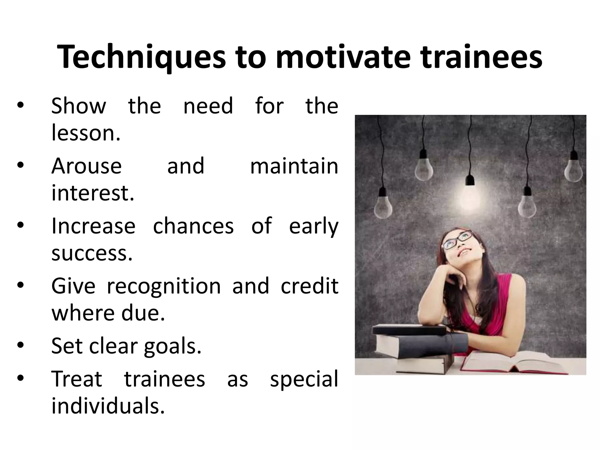 Trainee motivation to learn - Manu Melwin Joy | PPTX
