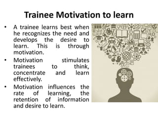 Trainee motivation to learn - Manu Melwin Joy | PPTX