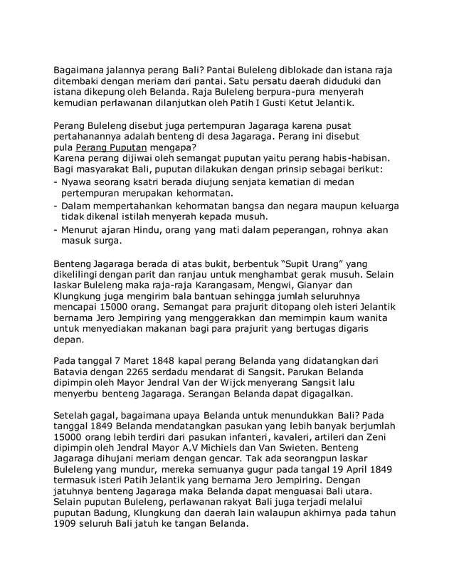 15. perang bali tahun 1846 1849 | PDF