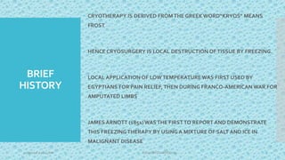 15. cryosurgery and cryotherapy (45) Dr Rahul Tiwari OMFS SIBAR ...