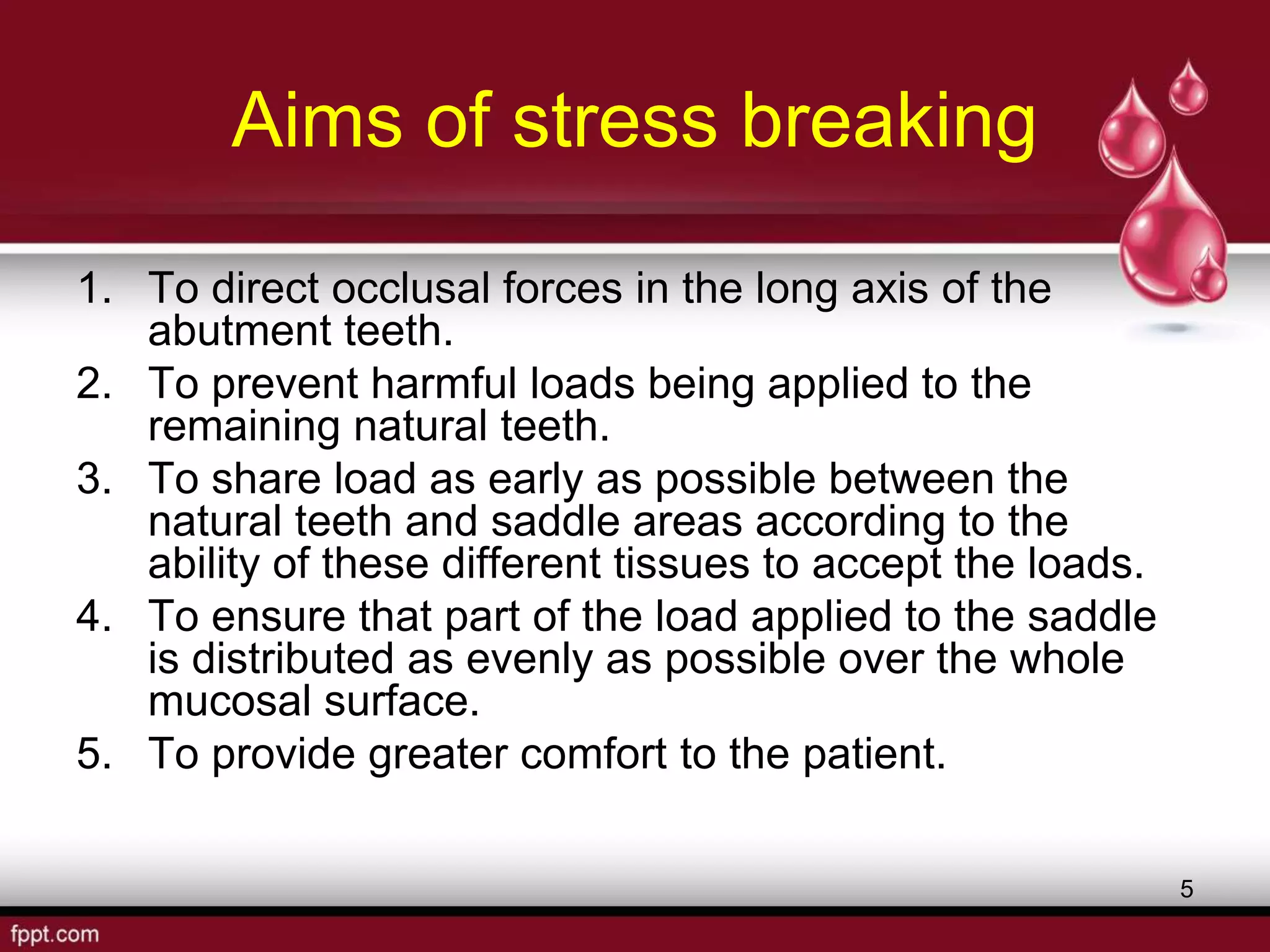 stress breakers in prosthodontics | PPTX