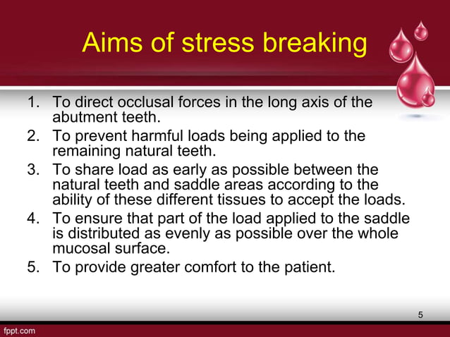 stress breakers in prosthodontics | PPTX | Dental Health | Diseases and ...