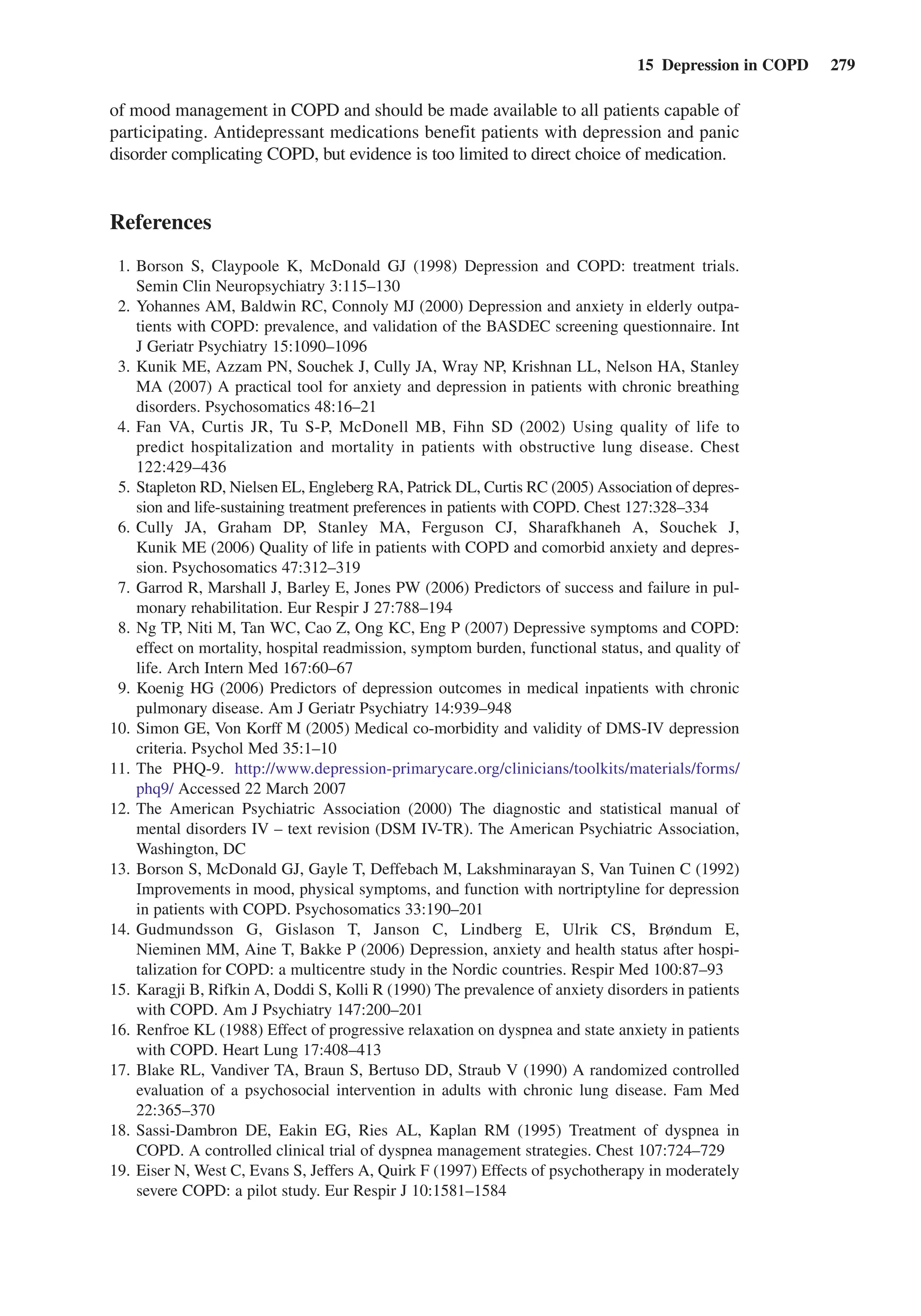 DEPRESSION AND ANXIETY IN COPD : DIAGNOSIS AND MANAGEMENT ISSUES _ 15 | PDF