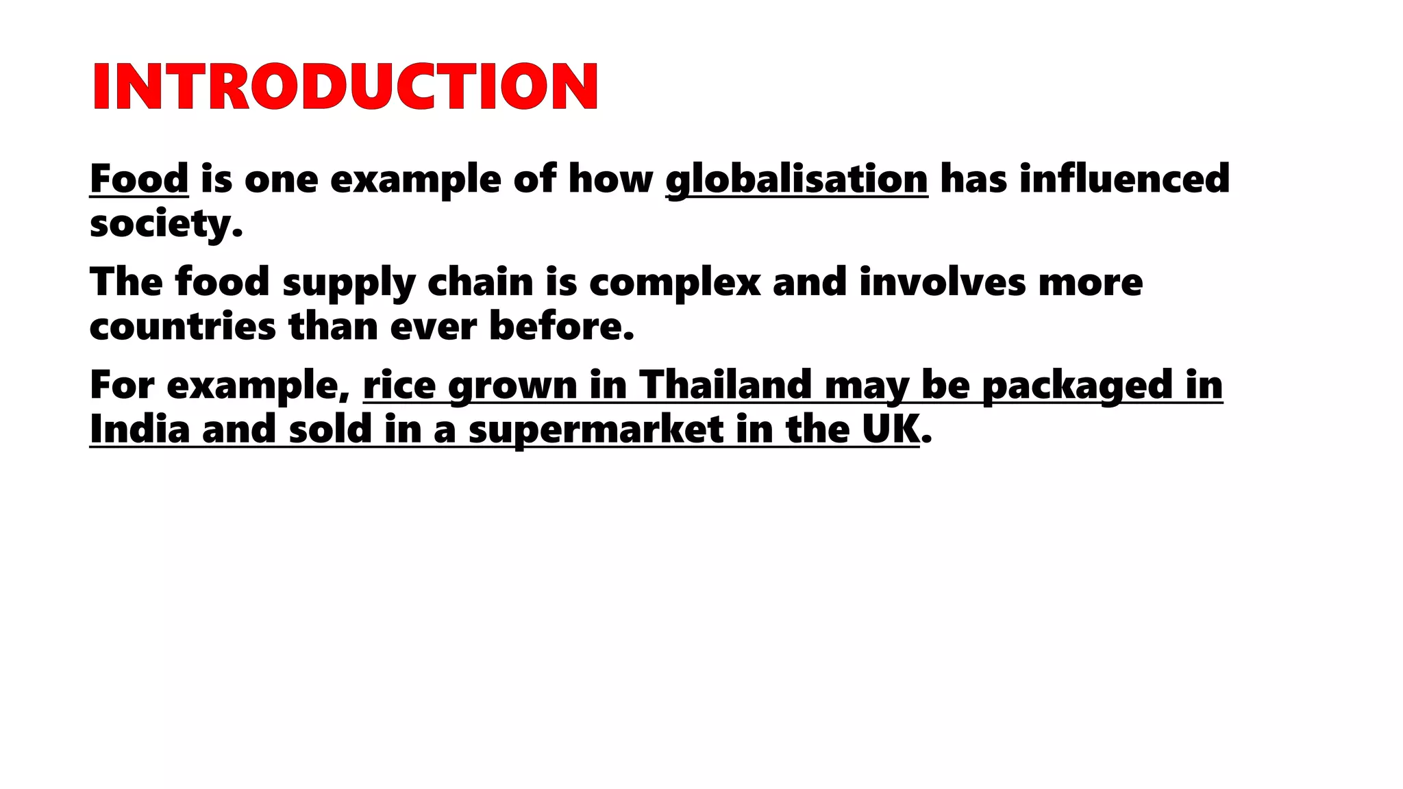 GEOGRAPHY YEAR 10: THE GLOBAL FOOD INDUSTRY | PPTX