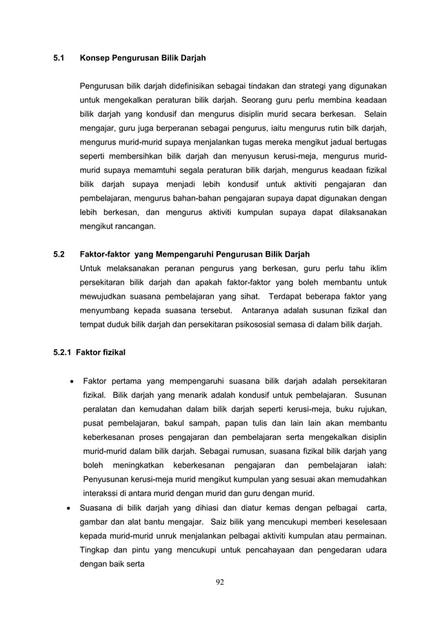 Pengurusan bilik darjah | PDF