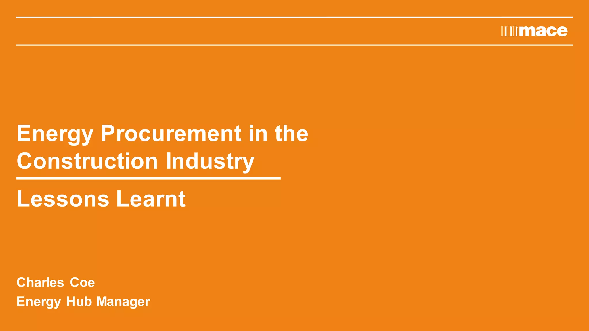 Procurement in the Construction Industry - lessons learnt | PPT