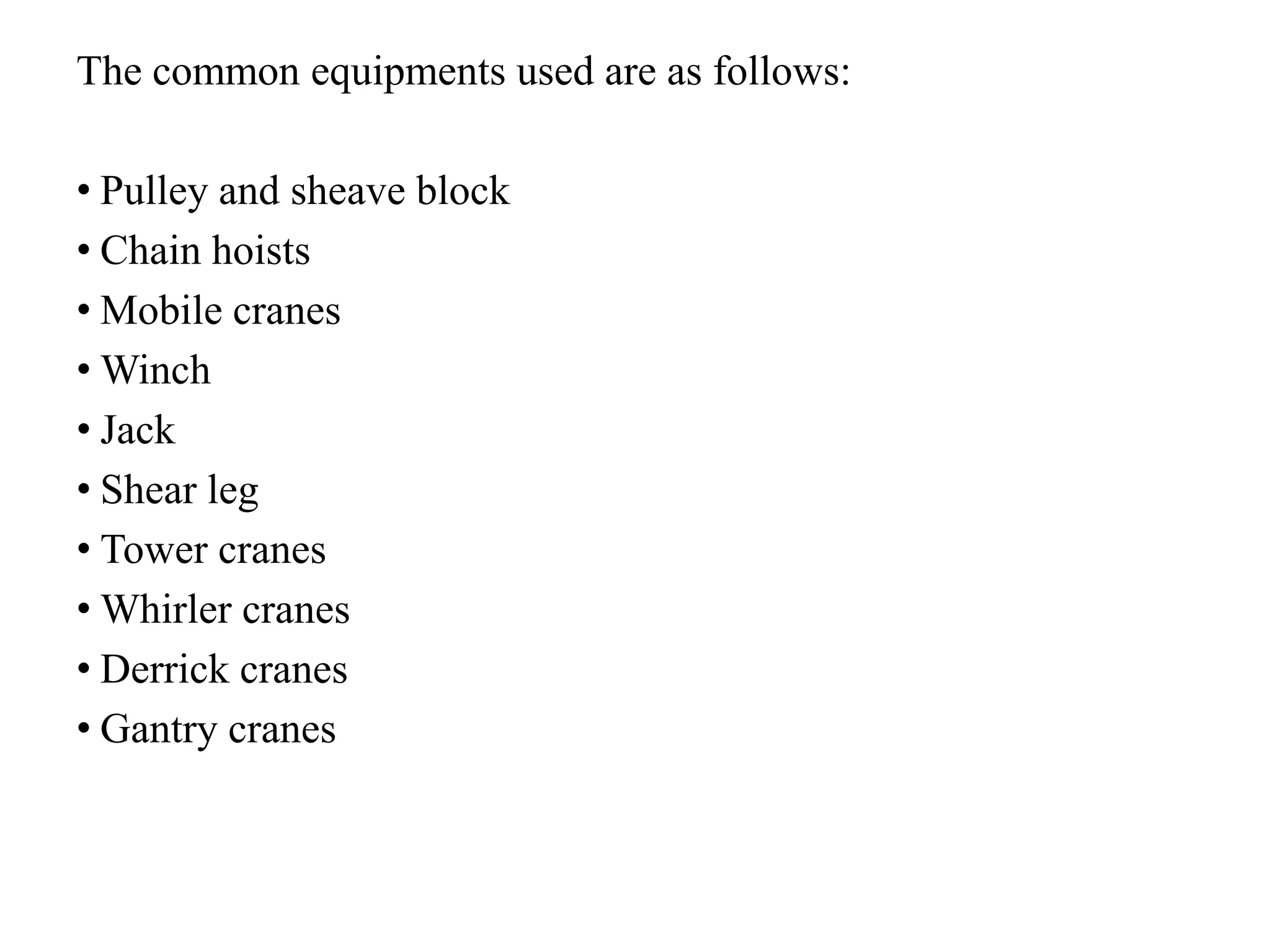 HOISTING EQUIPMENT | PPTX