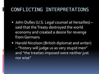 CAMBRIDGE IGCSE HISTORY: DEBATING THE EFFECTS OF THE TREATY | PPT