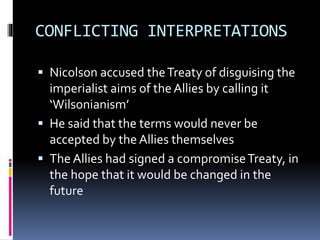 CAMBRIDGE IGCSE HISTORY: DEBATING THE EFFECTS OF THE TREATY | PPTX