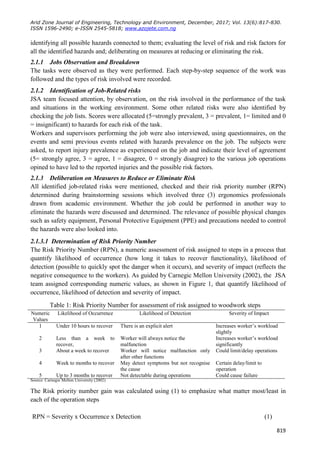 Job Safety Assessment of Woodwork Industry in the South-western Nigeria ...