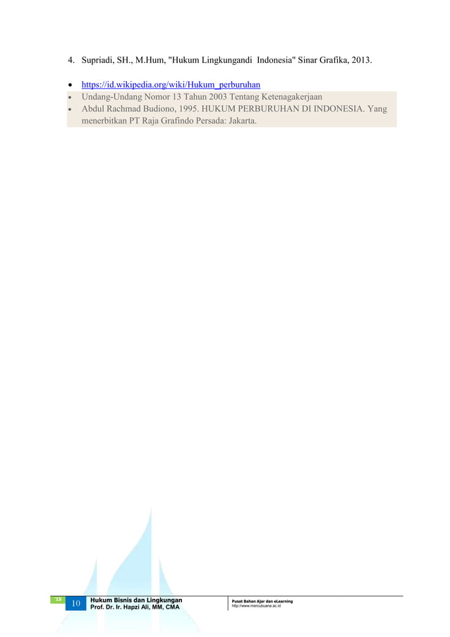 HBL15. Muhammad Rizal Ramadhan, hapzi ali, modul 15 hbl, hukum lingkungan, universitas mercu ...