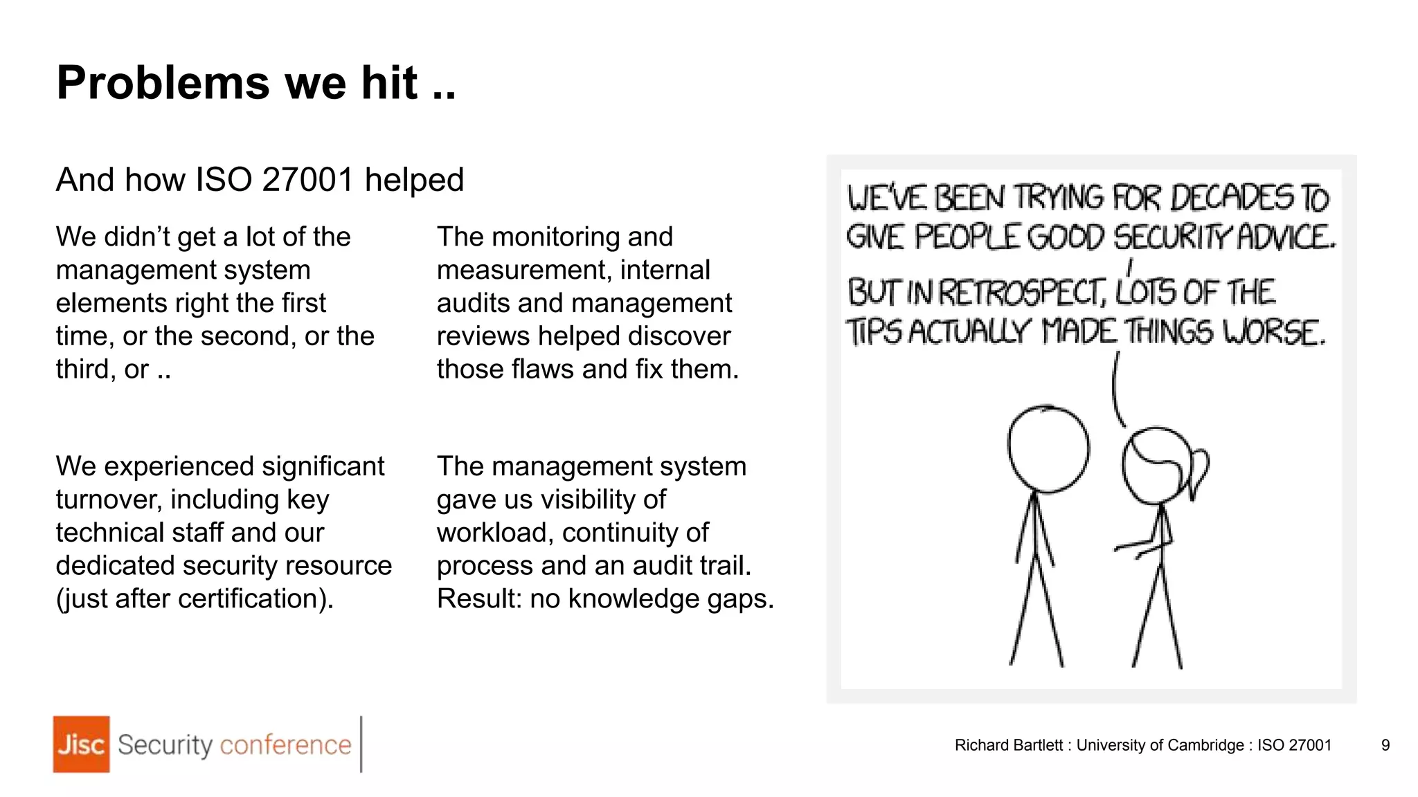 ISO 27001 - three years of lessons learned | PPTX