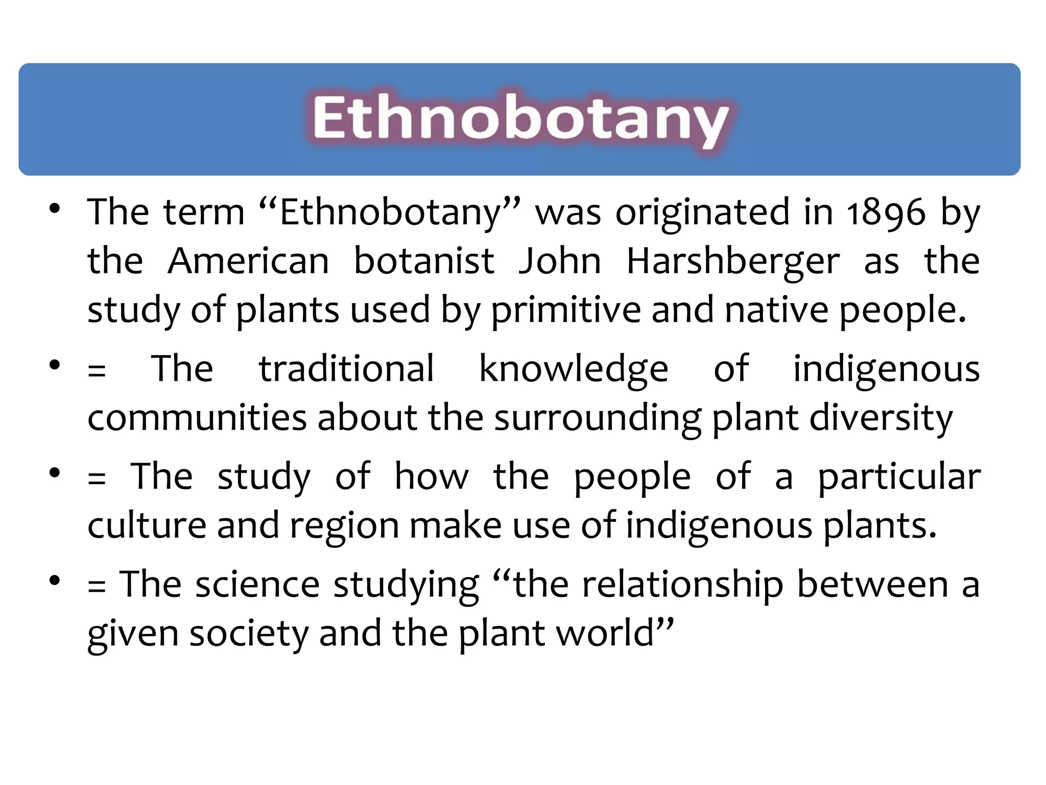 Ethnobotany | PPT