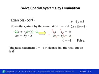15.3 solving systems of equations by elimination | PPTX