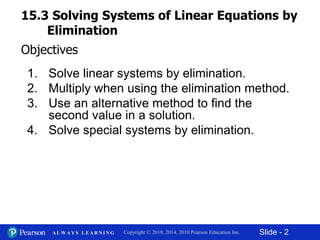 15.3 solving systems of equations by elimination | PPTX