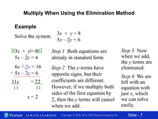 15.3 solving systems of equations by elimination | PPTX | Physics | Science