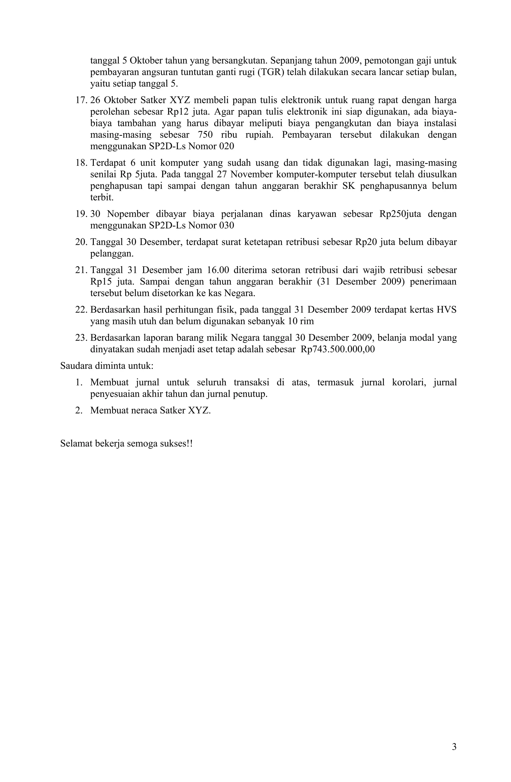 Latihan Soal Akuntansi Pemerintah II | DOC