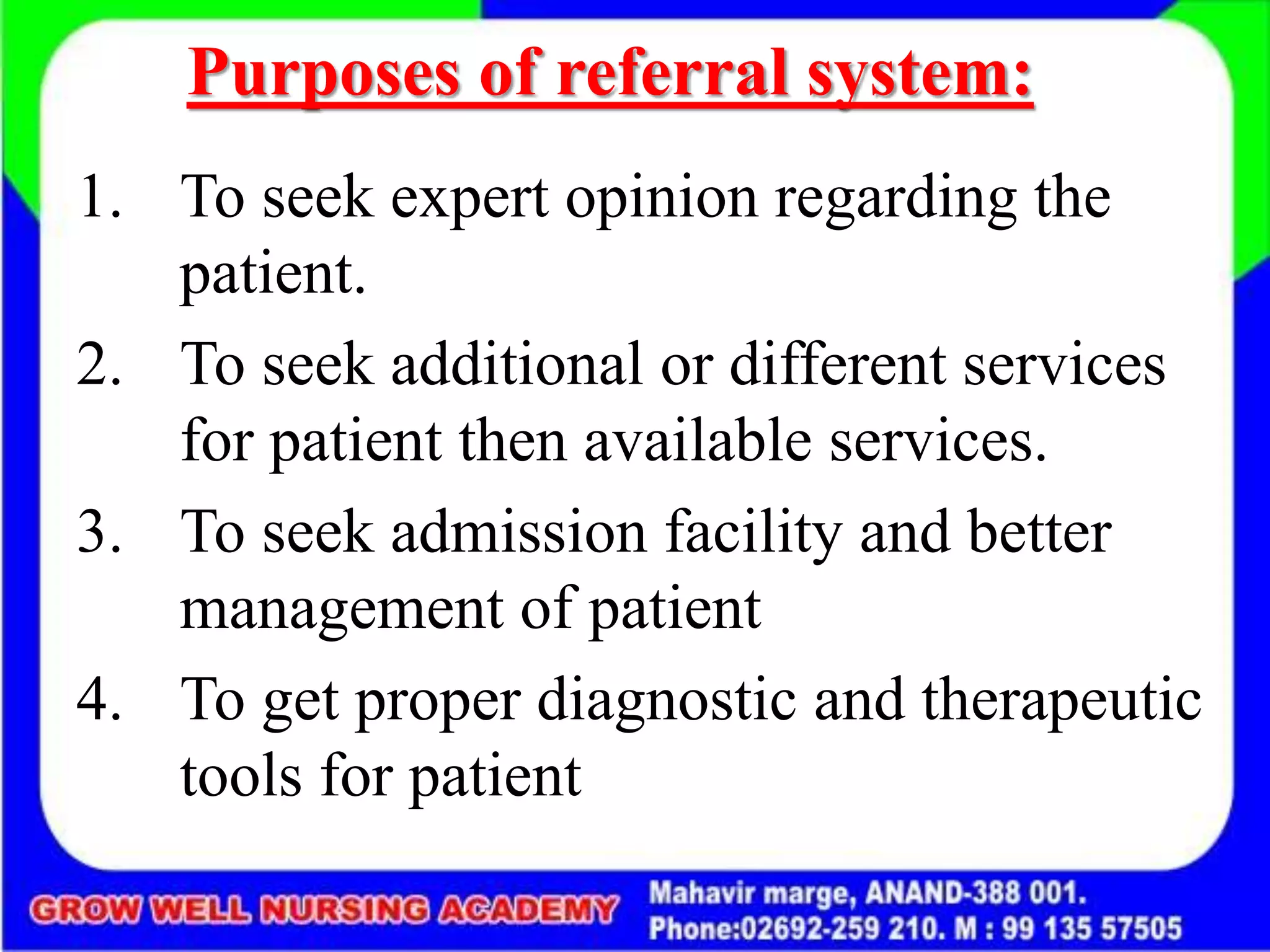 Referral system | PPTX | Healthcare Industry | Industries