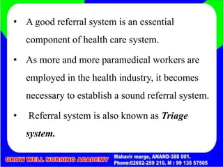 Referral system | PPTX | Healthcare Industry | Industries