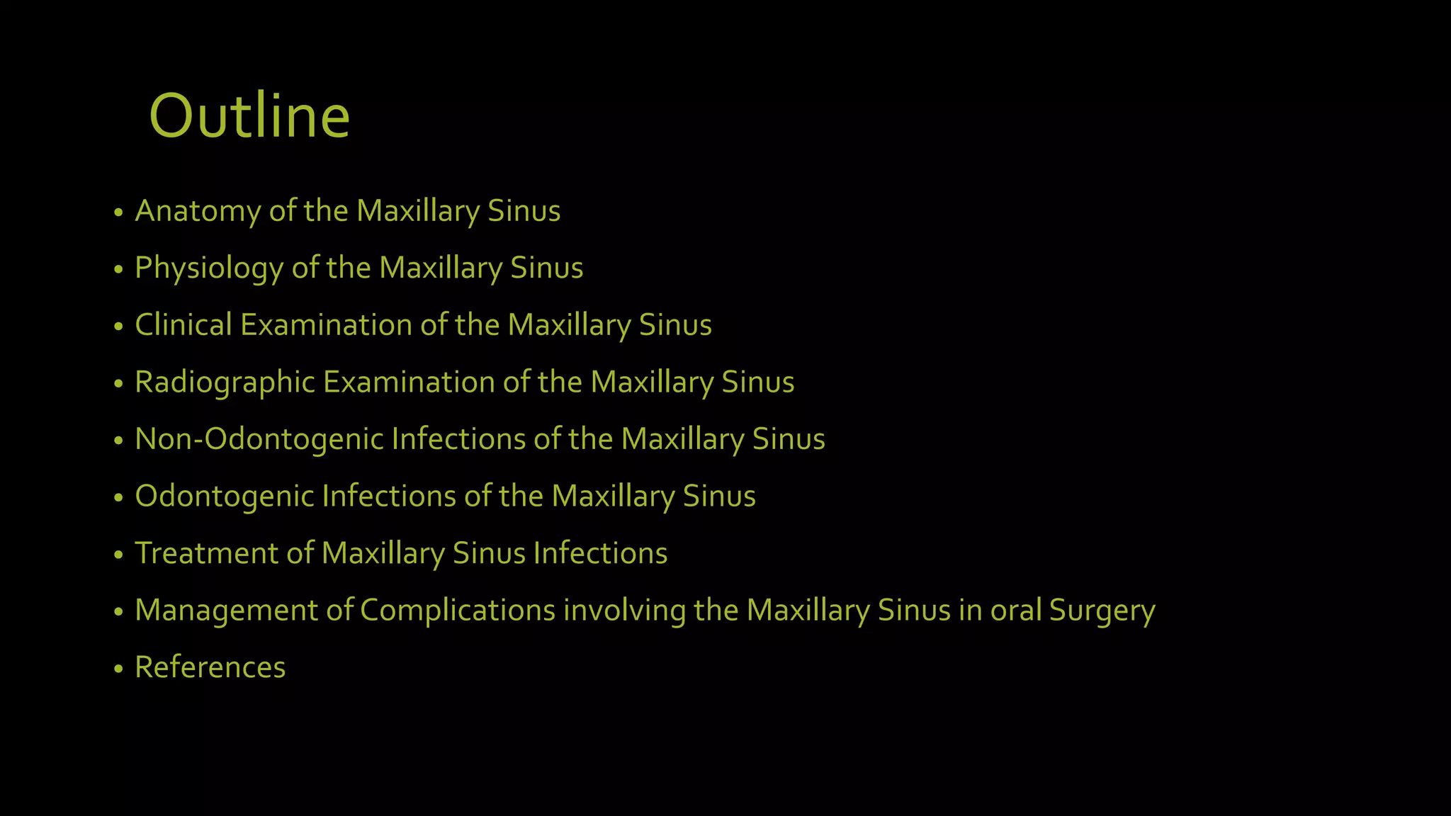 Odontogenic Diseases of the Maxillary Sinus | PPTX