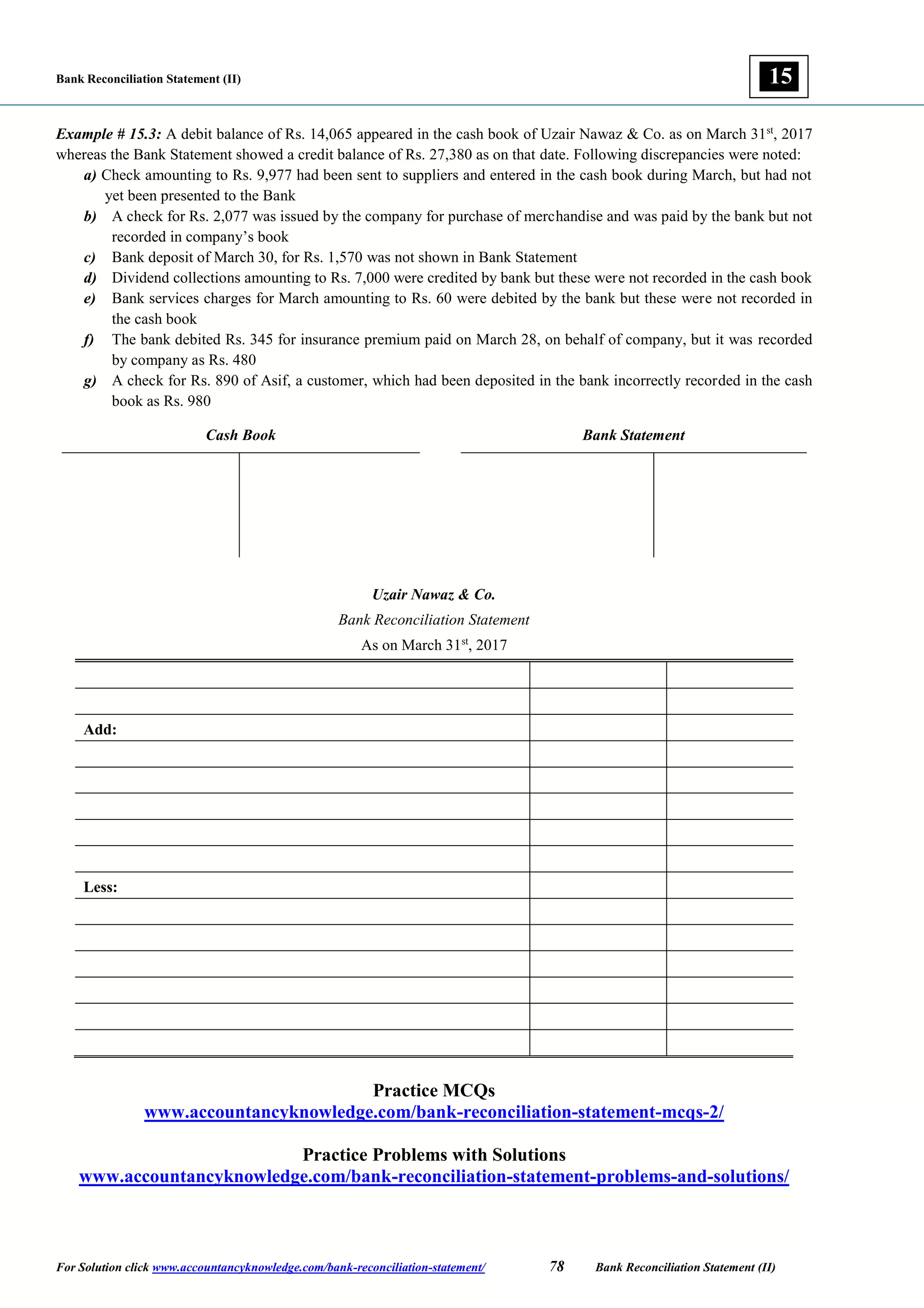 15. bank reconciliation statement ii accounting workbook-zaheer-swati ...