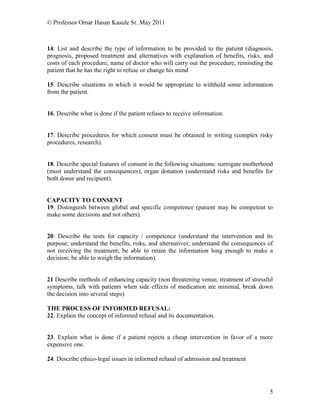 Medical decisions and informed consent by Prof. Omar Kasule | PDF