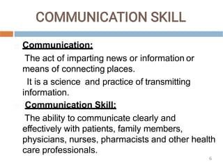 Prescribed medication order and communication skills | PPTX