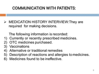 Prescribed medication order and communication skills | PPTX
