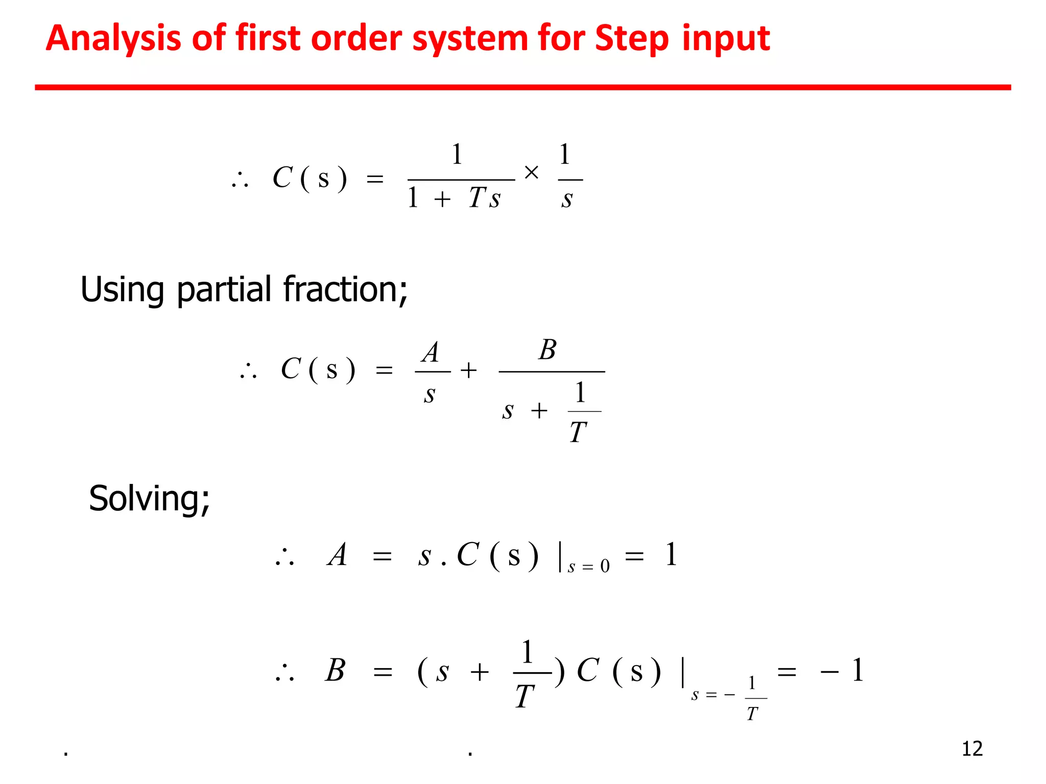 time domain analysis, Rise Time, Delay time, Damping Ratio, Overshoot ...