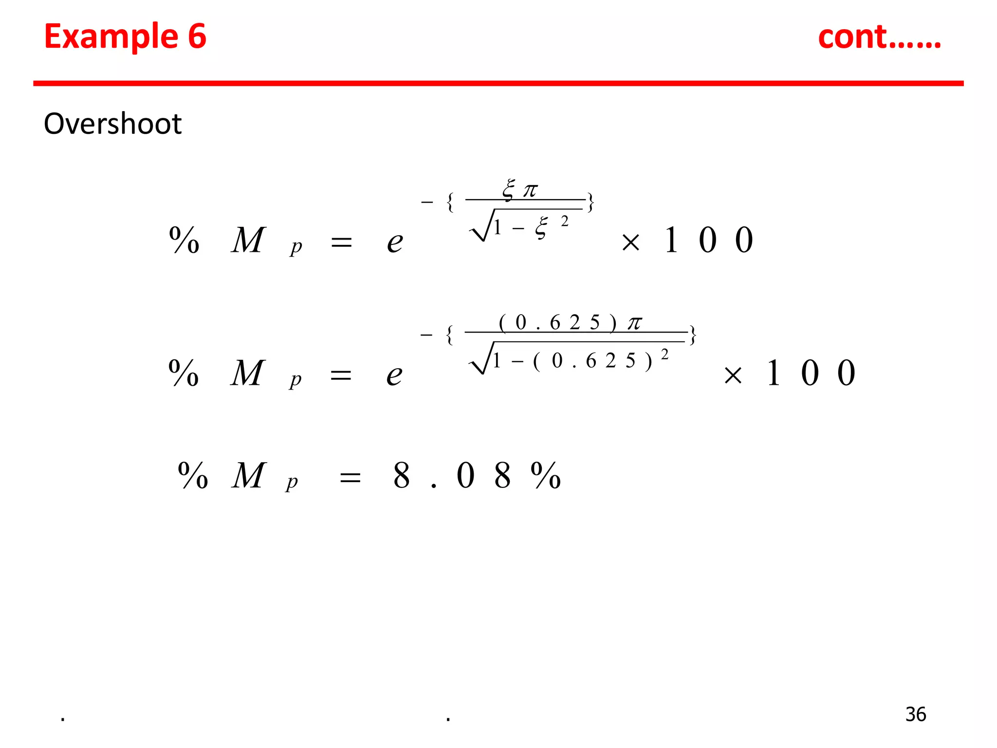 time domain analysis, Rise Time, Delay time, Damping Ratio, Overshoot ...
