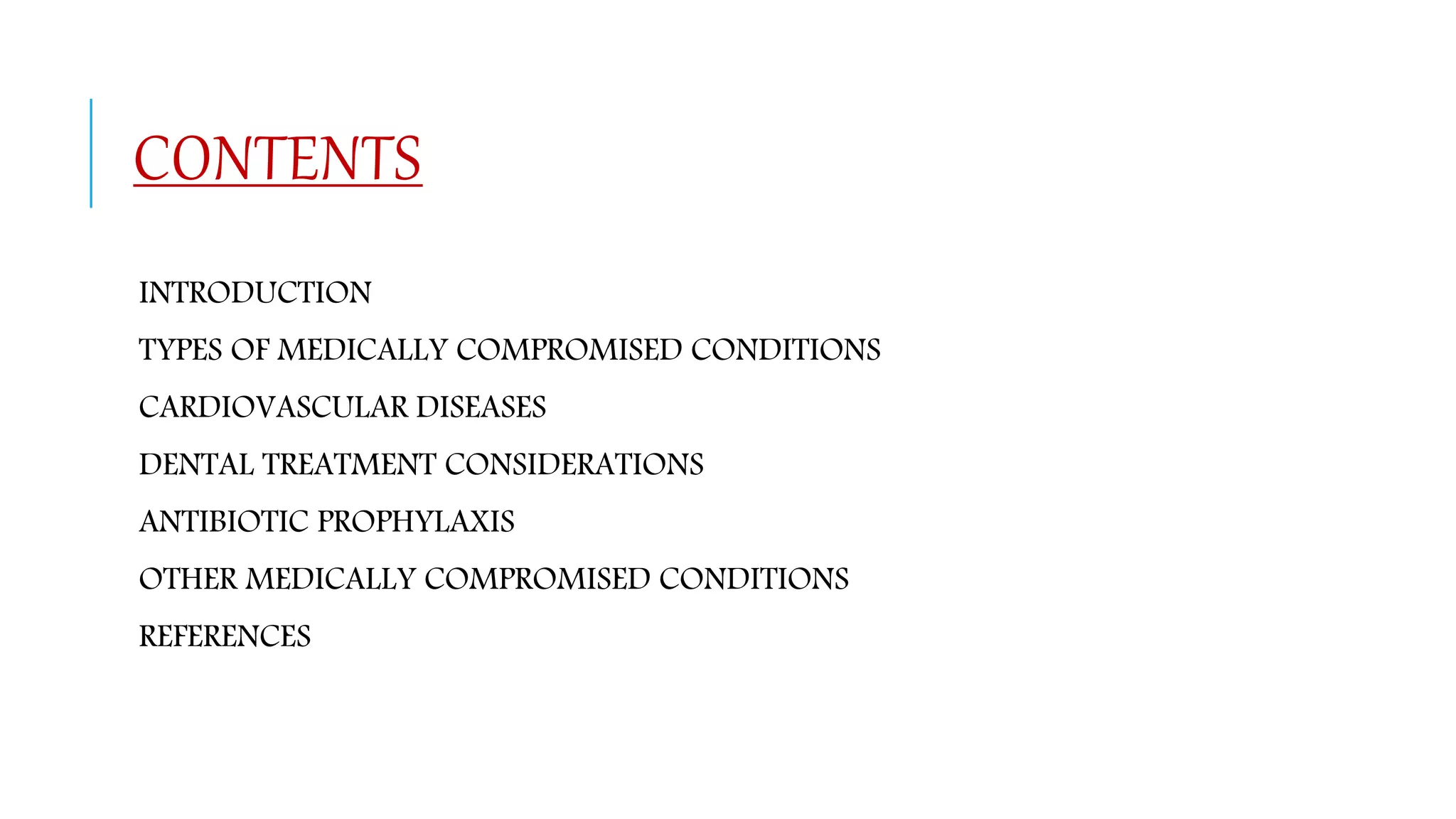 Management of medically compromised patients | PPTX