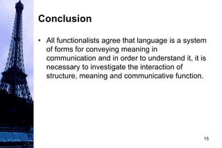 15. intro to lang. functional linguistics | PPT