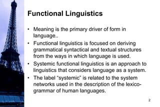 15. intro to lang. functional linguistics | PPT