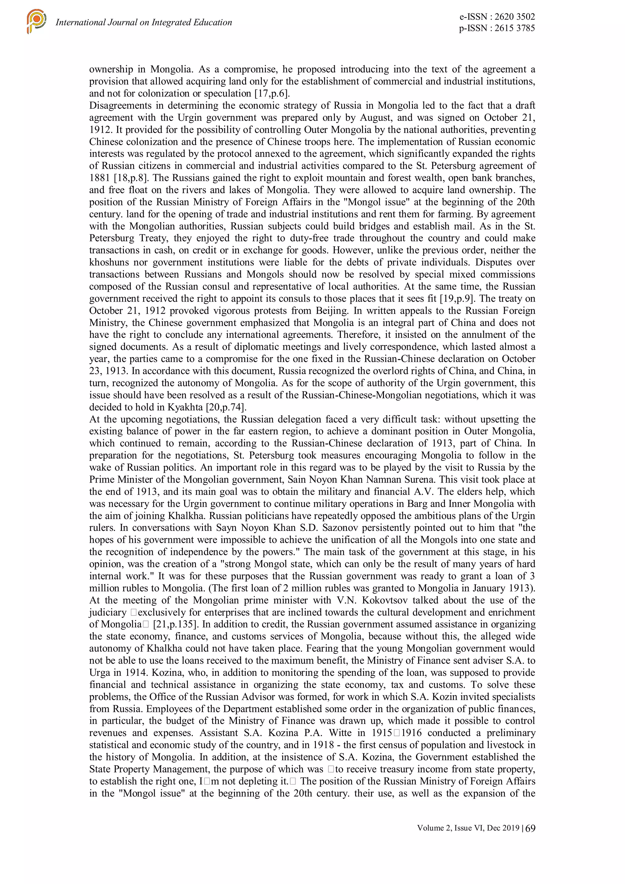 The “Mongolian question” to Russian foreign policy | PDF