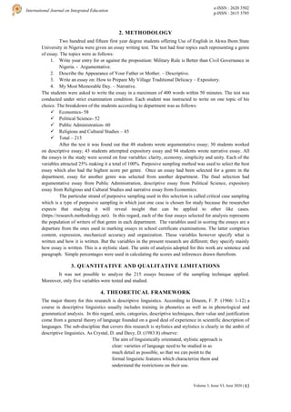 Qualities of a good essay: an assessment of the writings of Nigerian ...