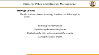 BPSM15.3 Strategy Implementation - Strategic Choice | PPT