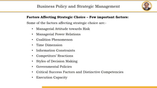 BPSM15.3 Strategy Implementation - Strategic Choice | PPT