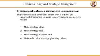 BPSM15.1 Strategy Implementation - Factors Affecting Strategy Implementation | PPT