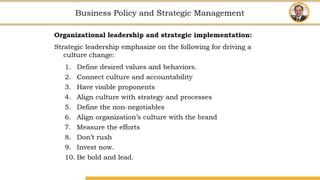 BPSM15.1 Strategy Implementation - Factors Affecting Strategy Implementation | PPT
