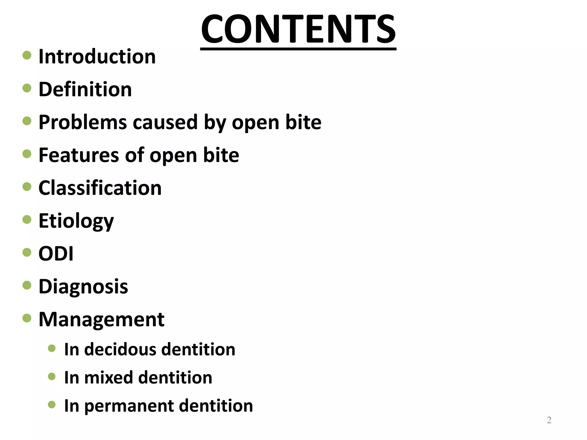 MANAGEMENT OF OPEN BITE | PPT