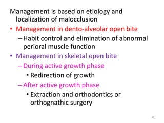 MANAGEMENT OF OPEN BITE | PPT
