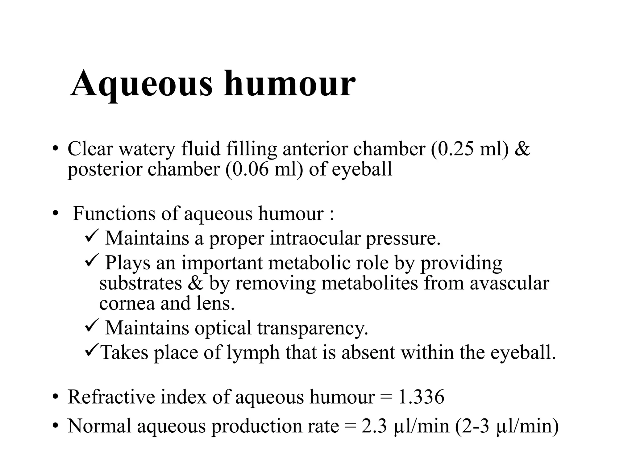 Glaucoma-Relevant Anatomy & Physiology | PPTX