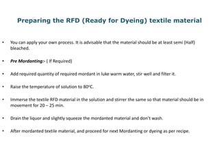Typical dyeing process for cotton | PPT