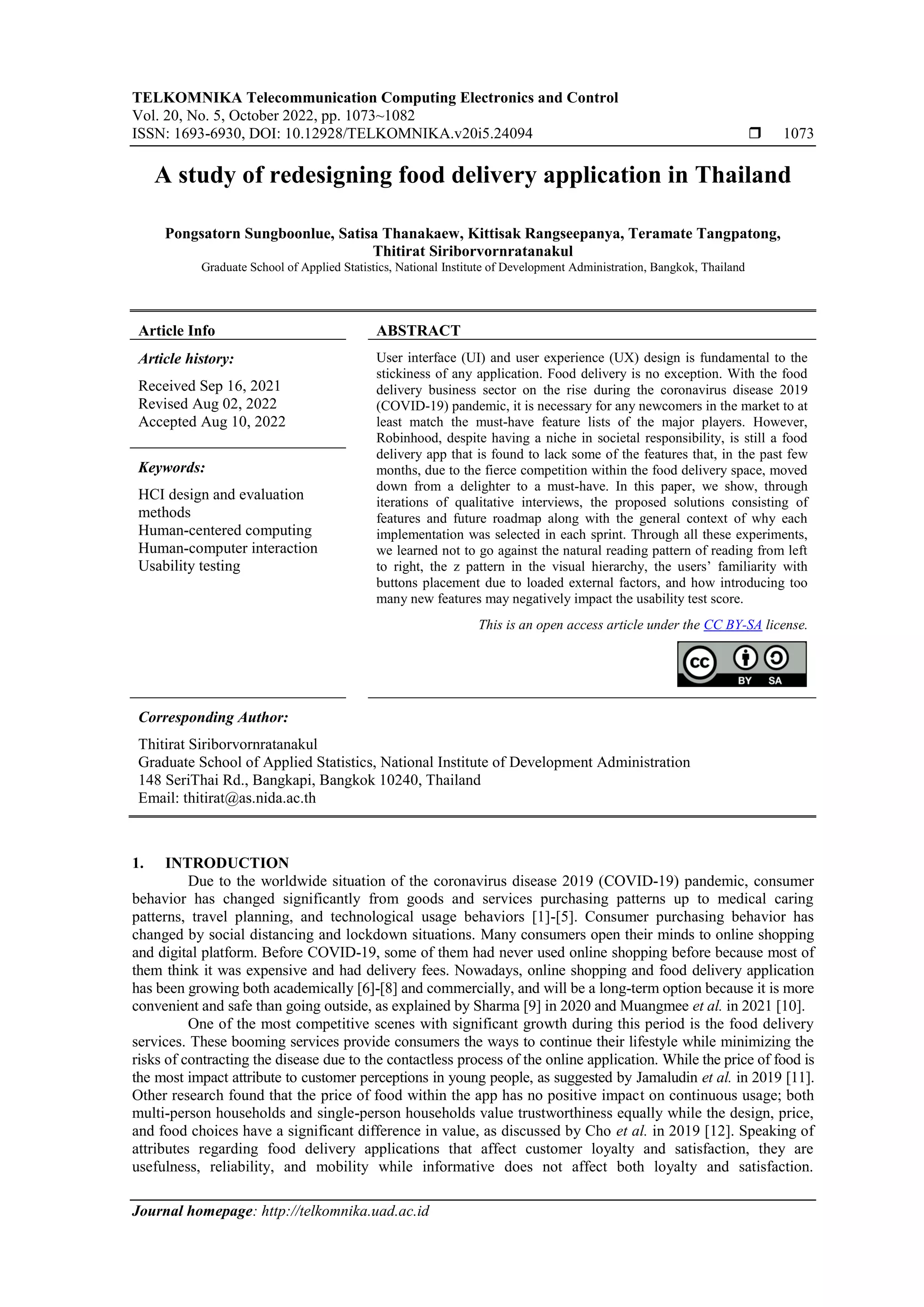A study of redesigning food delivery application in Thailand | PDF | Computer Software and ...