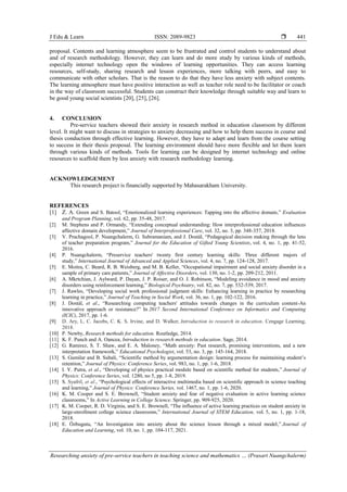 Researching anxiety of pre-service teachers in teaching science and mathematics program | PDF