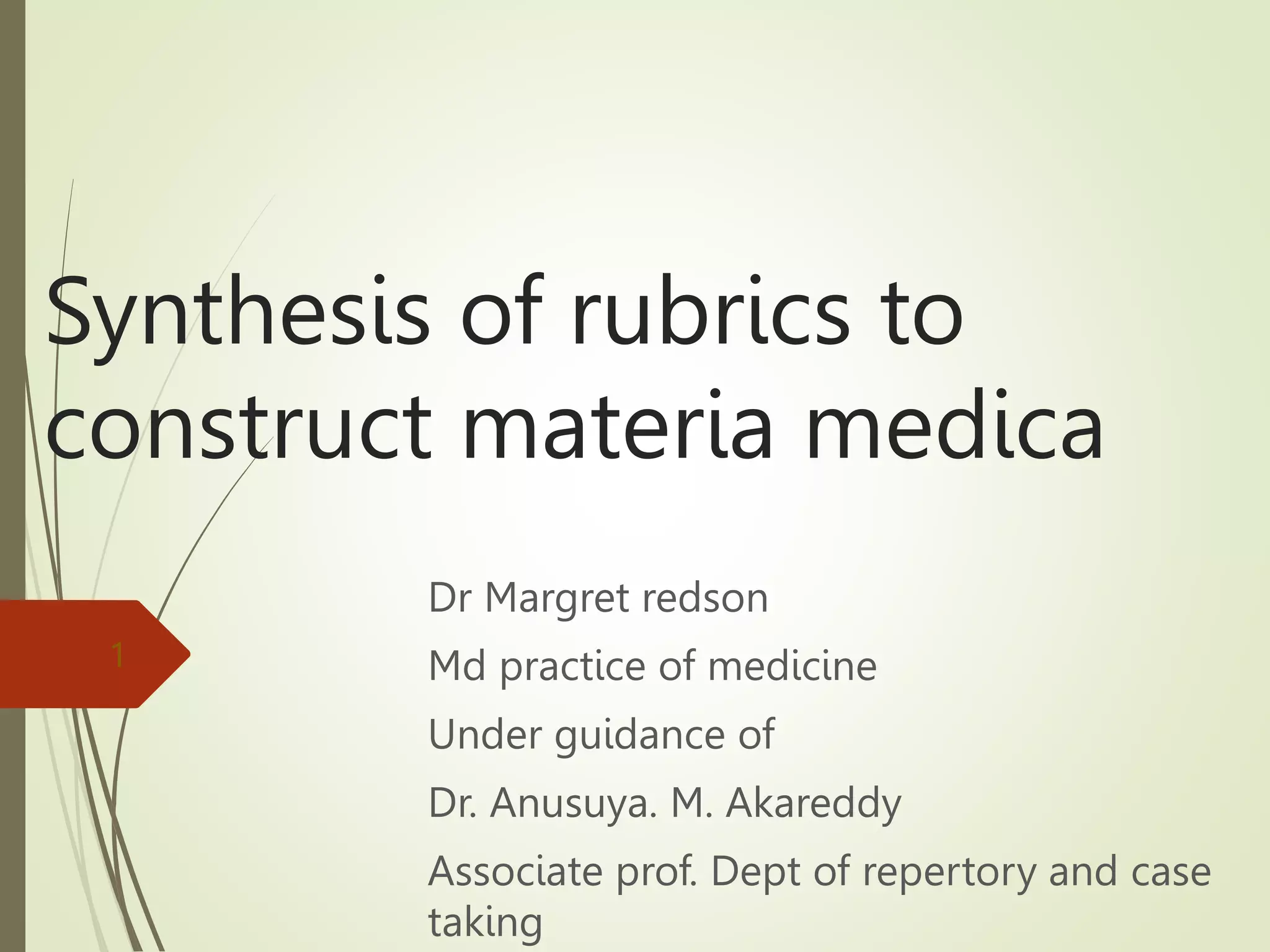 15.synthesize rubrics materiamedica-repertory.pptx