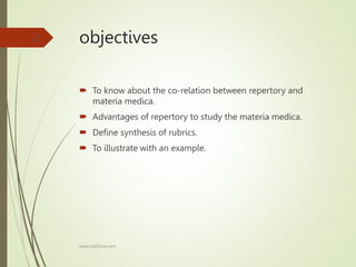 15.synthesize rubrics materiamedica-repertory.pptx