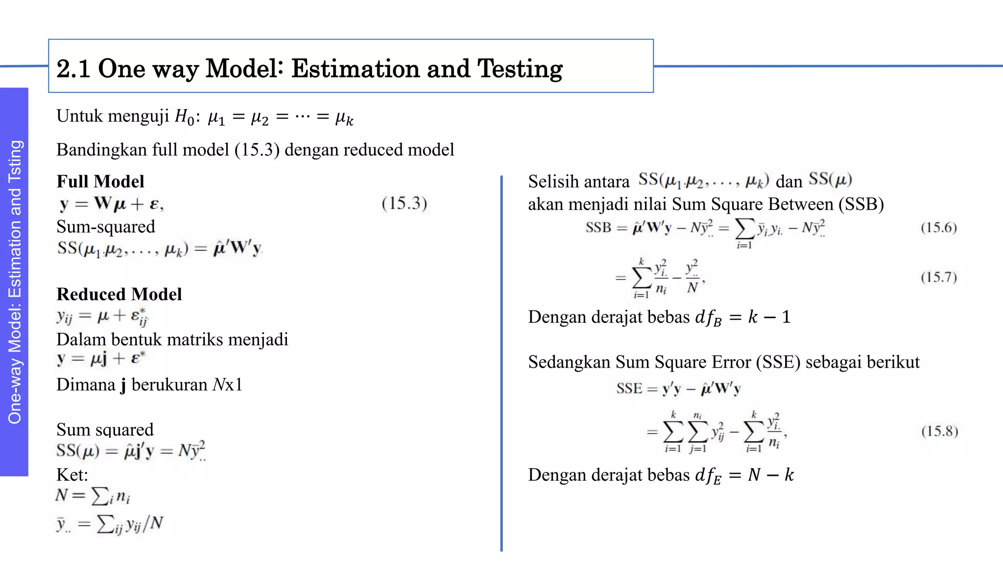 15.2.1 One way Model Estimation Testing.pptx