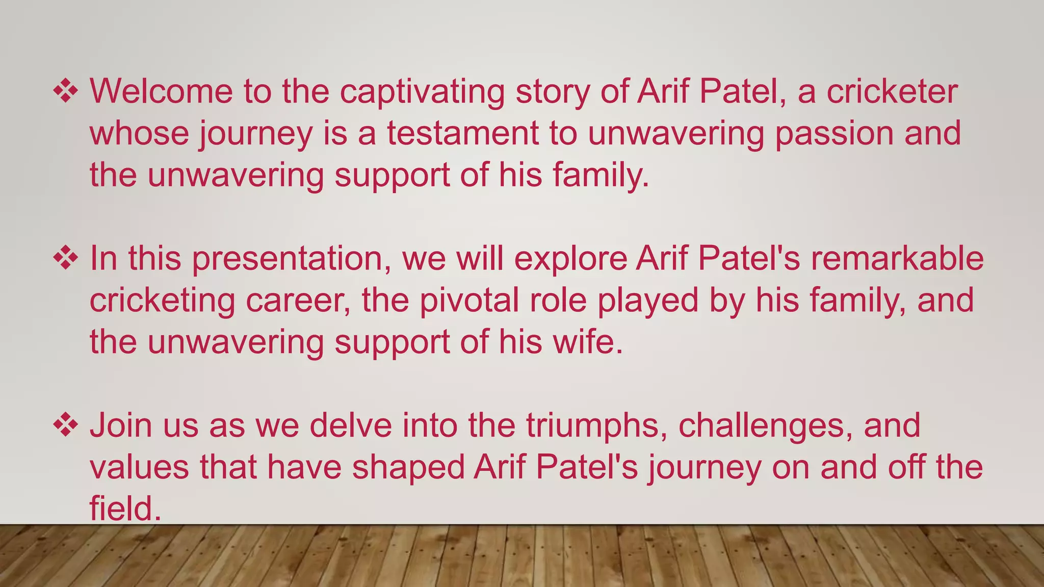 The Patel Family: A Cricketing Dynasty | PPTX