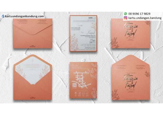 Kartu Undangan SoftCover + Amplop Elegant Peach | PDF